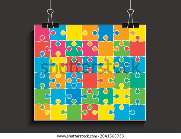 Background Made Color Pieces Puzzle Vector Stock Vector (Royalty Free ...