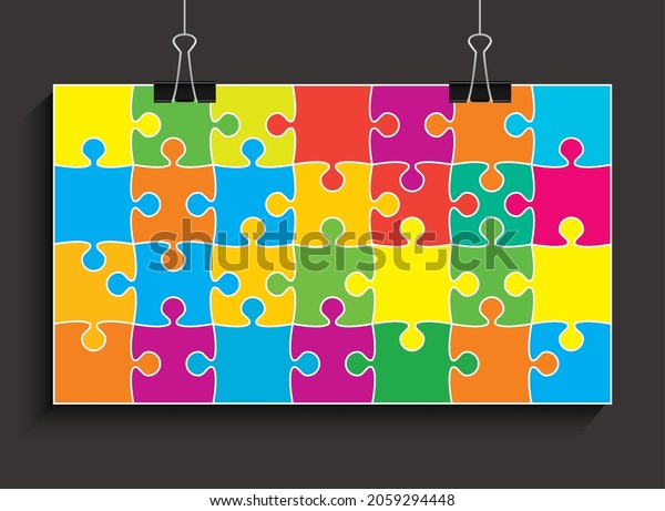 Background Made Color Pieces Puzzle Vector Stock Vector (Royalty Free ...