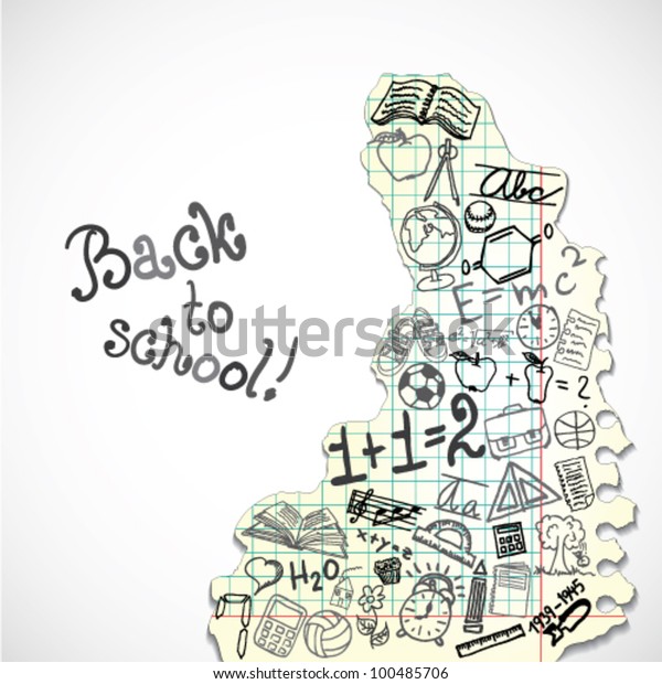 Background Made Paper School Symbols Stock Vector (Royalty Free ...