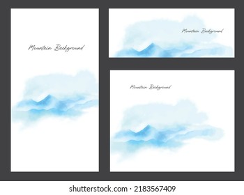 Background Mountain Watercolor Set Background Mountain Stock Vector ...