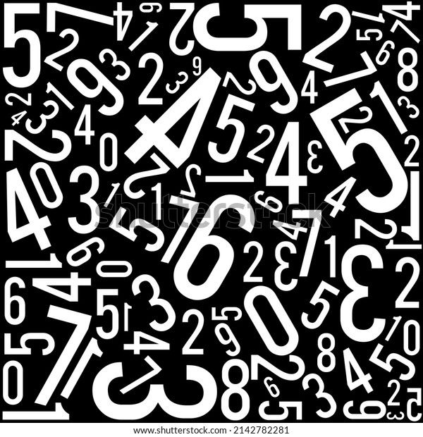Background Numbers Scattered Chaotic Vector Illustration Stock Vector ...