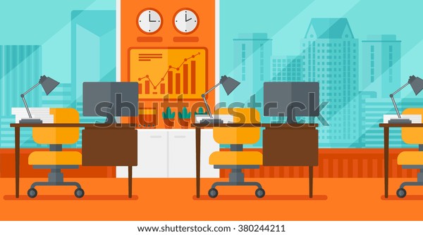 Background Office City View Stock Vector (Royalty Free) 380244211 ...