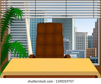 Background Office Interior Workplace Boss Manager Stock Vector (Royalty ...