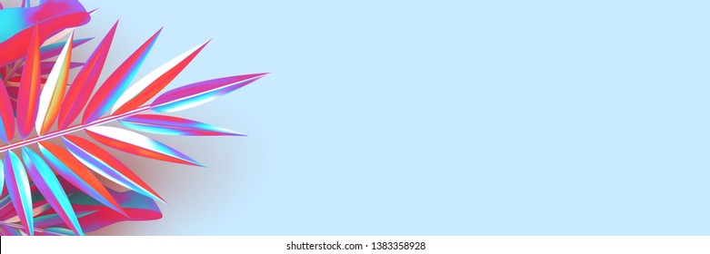 Background Palm Leaves Branches Gradient Color Stock Vector (Royalty ...