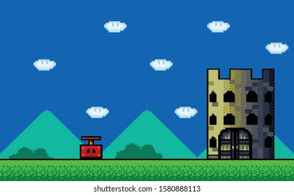 Background Pixel Retro Art Illustration Game Stock Vector (Royalty Free ...