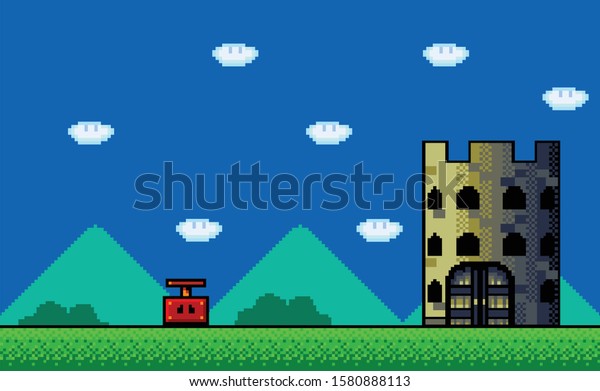 Background Pixel Retro Art Illustration Game Stock Vector (Royalty Free ...