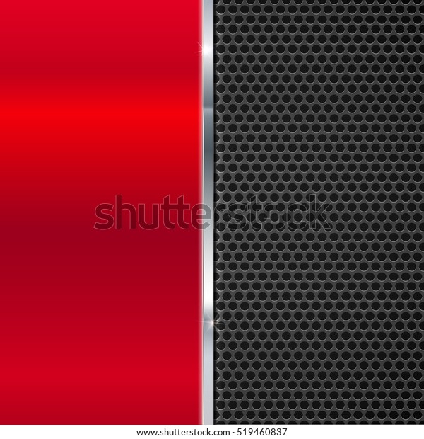 Background Polished Red Metal Black Metal Stock Vector (Royalty Free ...