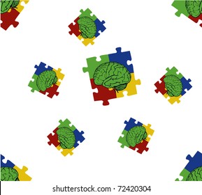 Background Puzzle Brain Parts Stock Vector (Royalty Free) 72420304 ...