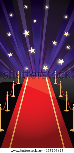Background Red Carpet Stars Vector Illustration Stock Vector (Royalty ...