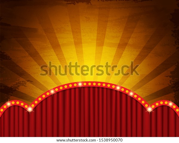 Background Red Circus Curtain Design Presentation Stock Vector (Royalty ...