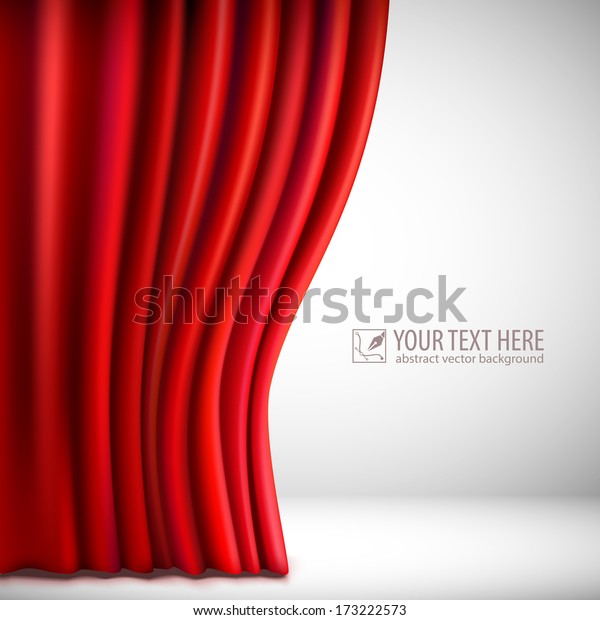 Background Red Velvet Curtain Vector Illustration Stock Vector (Royalty ...