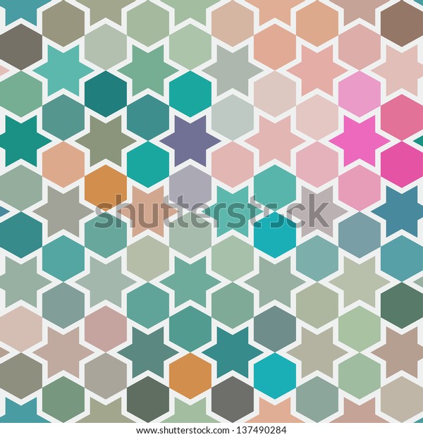 Background Repeating Geometric Stars Spectrum Geometric Stock Vector ...