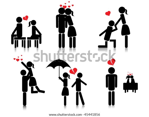 Background Romantic Couple Silhouette Vector Image Stock