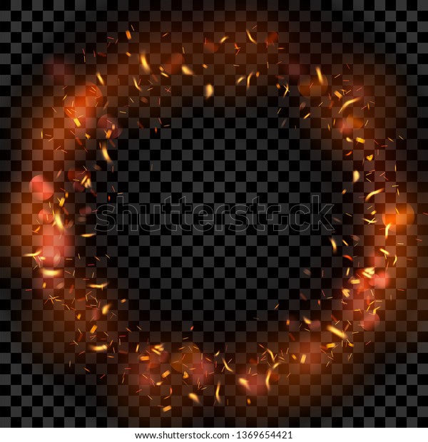 Background Round Frame Sparks Fire On Stock Vector (Royalty Free ...