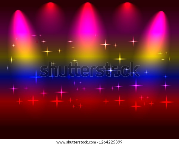 Background Scene Different Color Lights Stock Vector (Royalty Free ...