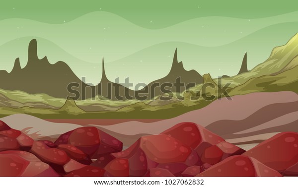 Background Scene Rocks Field Illustration Stock Vector (Royalty Free ...