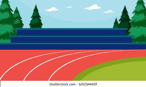 Background Scene Running Track Field Illustration: เวกเตอร์สต็อก (ปลอด ...