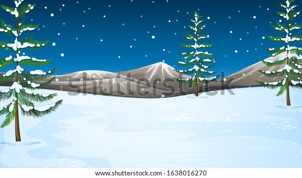 Background Scene Snow Field Illustration Stock Vector (Royalty Free ...