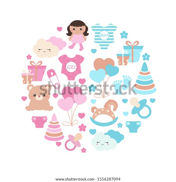 Background Simple Baby Symbols Vector Design Stock Vector (Royalty Free ...