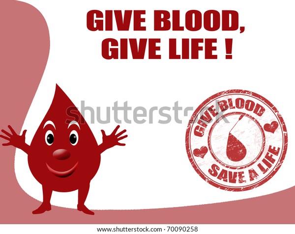 Background Smiling Drop Blood Cell Text Stock Vector (Royalty Free ...