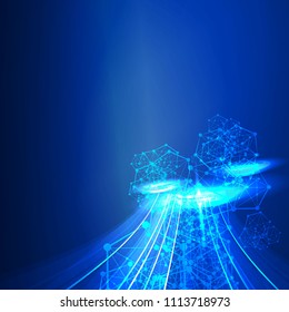 Background Technology Blue Abstract Connection Vector Stock Vector ...