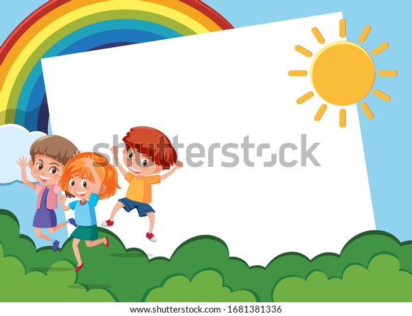 Background Template Design Happy Kids Garden 库存矢量图（免版税）1681381336