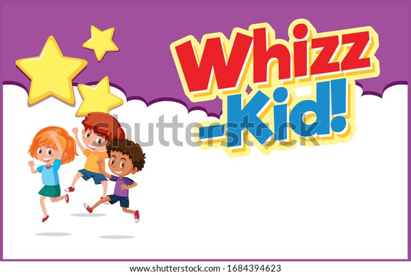 Background Template Design Word Whizzkid Happy Stock Vector (Royalty ...