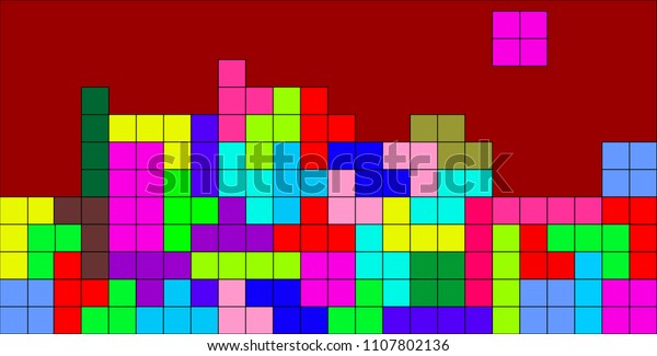 Background Tetris Game Colored Shapes Childrens Stock Vector (Royalty ...