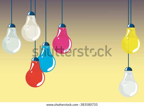 Background Wallpaper Illustration Light Bulbs Simple Stock Vector ...
