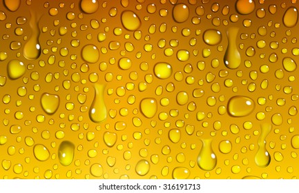 Yellow Water Droplets Background: стоковая векторная графика (без ...