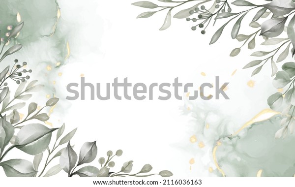 Background White Space Greenery Leaves Stock Vector (Royalty Free ...
