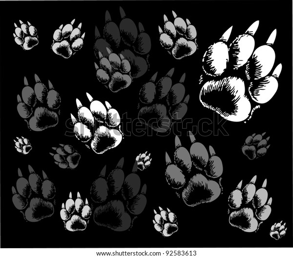 Backgrounds Animal Tracks Stock Vector (Royalty Free) 92583613