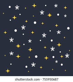 Backgrounds Night Sky Snowflakes Stock Vector (Royalty Free) 755950687 ...