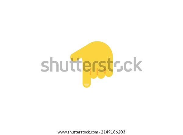 Backhand Index Pointing Down Gesture Emoticon: เวกเตอร์สต็อก (ปลอดค่า ...