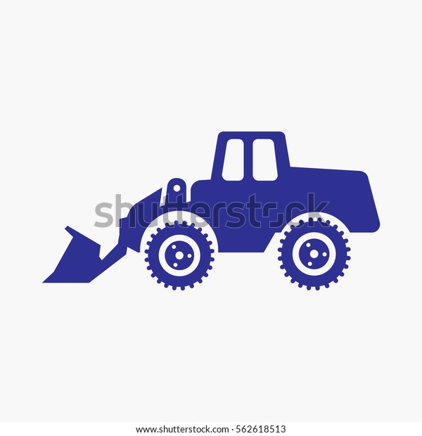 Backhoe Icon Flat Isolated Symbol Silhouette Stock Vector (Royalty Free ...