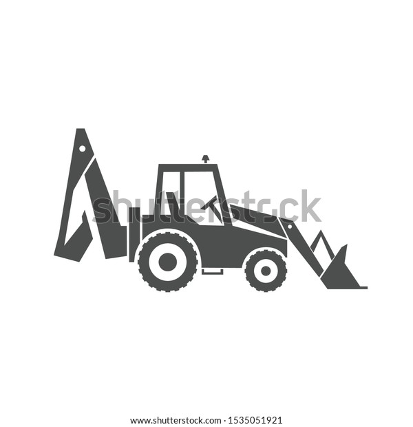 Backhoe Loader Icon Heavy Machinery Image Stock Vector (Royalty Free ...