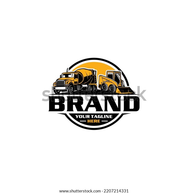 Logotipo de Backhoe Loaders Tractor con: vector de stock (libre de ...