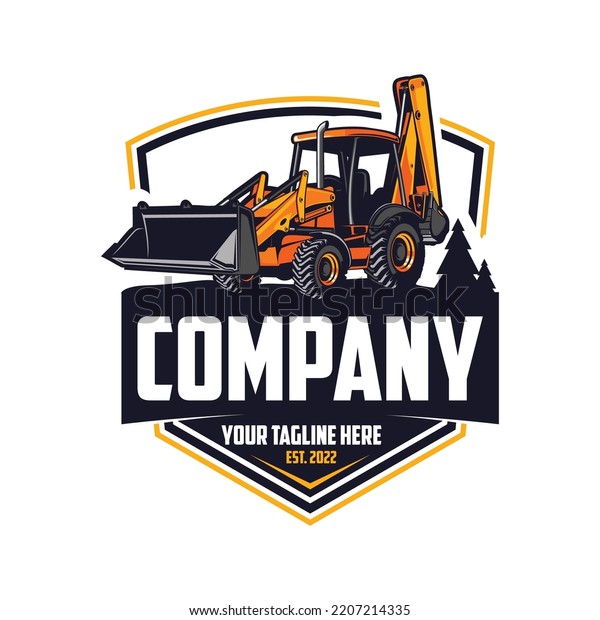 Logotipo de Backhoe Loaders Tractor con: vector de stock (libre de ...