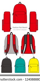 Backpack Design Illustration Flat Sketches Template Stock Vector ...