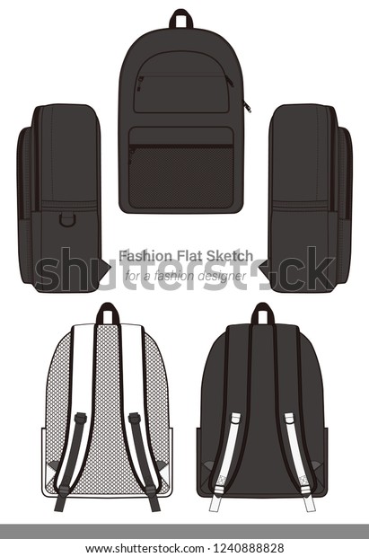 Backpack Design Illustration Flat Sketches Template Stock Vector ...