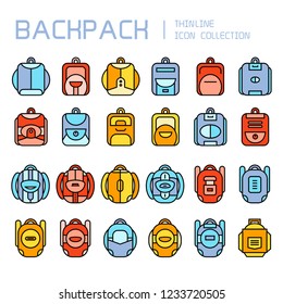 Backpack Icons Set Colorful Theme Design Stock Vector (Royalty Free ...