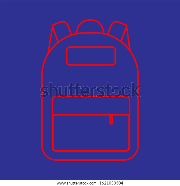 Backpack Logo School Bag On Blue Stock Vector (Royalty Free) 1621053304 ...