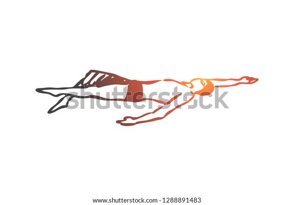 Backstroke Swim Sport Pool Competition Concept Stock Vector (Royalty ...