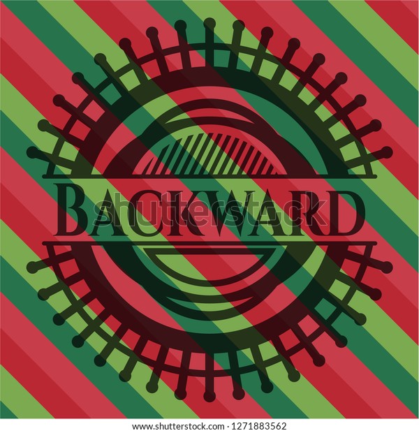 Backward Christmas Emblem Background Stock Vector (Royalty Free ...