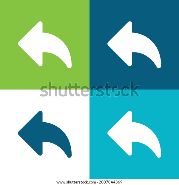 Backward Flat Four Color Minimal Icon Stock Vector (Royalty Free ...