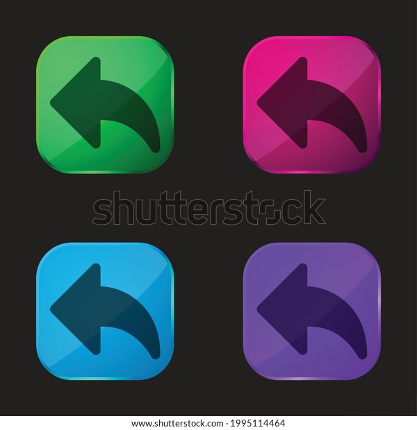 Backward Four Color Glass Button Icon Stock Vector (Royalty Free ...