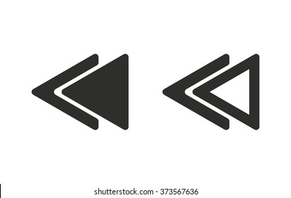 Backward Icon On White Background Vector Stock Vector (Royalty Free ...