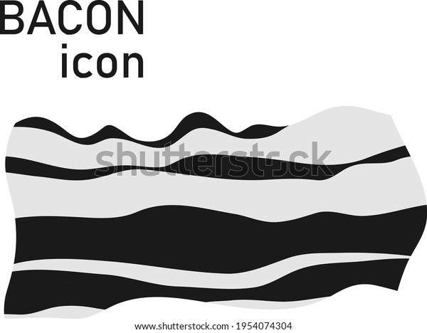 Bacon Black White Bacon Icon On Stock Vector (Royalty Free) 1954074304 ...