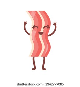 Bacon Cute Cartoon Character Isolated Vector Stock Vector (Royalty Free ...