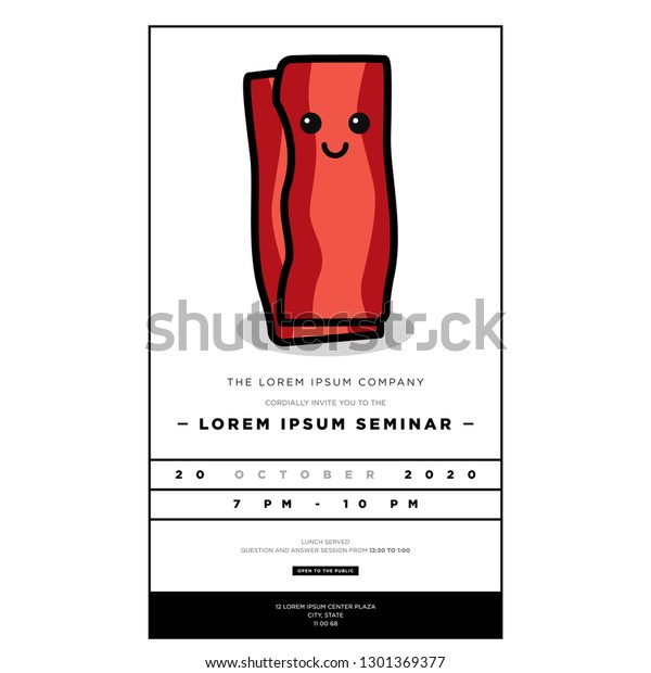 Bacon Party Invitation Design When Where Stock Vector (Royalty Free ...